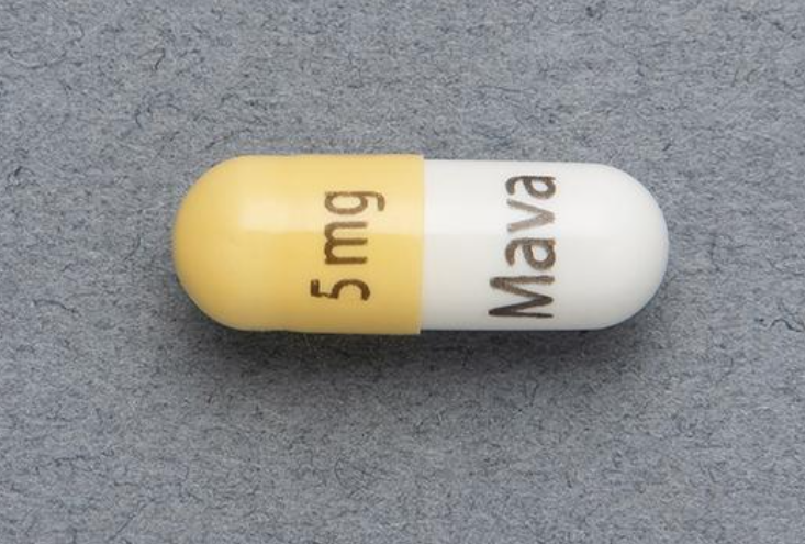 Gray/ White Oblong Camzyos 15 mg Pill With Imprint Mava;15 mg | PillSeek